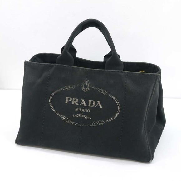 Prada | Bags | Prada Denim Canapa Tote Bag Black | Poshmark